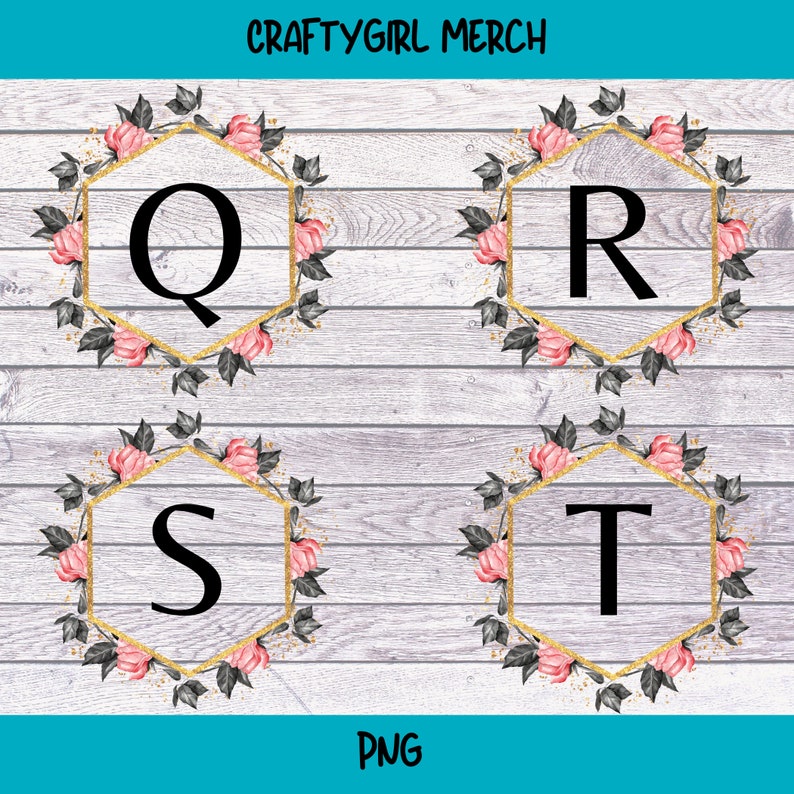 Sublimation Designs, PNG Files, PNG Designs, Floral Alphabet, Floral ...