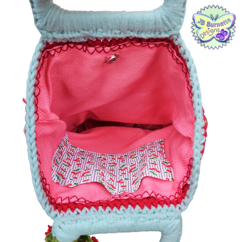 Handmade Crochet Cherry Pie Bag, Solid-bottom Handbag, Baker's Purse ...