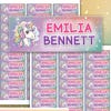 Magical Unicorn Name Label Stickers - Set of 6 Designs - Name Tags for ...
