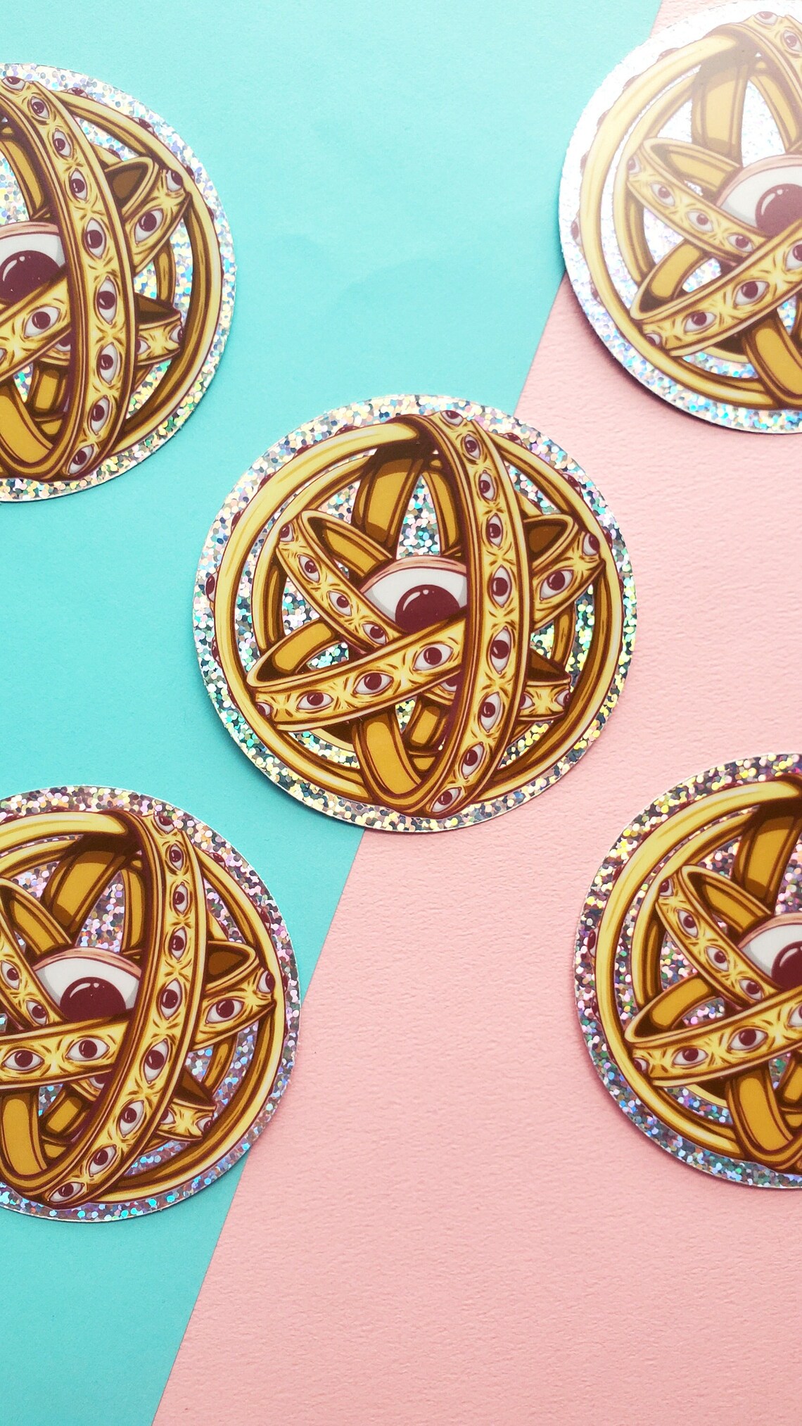 Biblically Accurate Angel Ophanim, Holographic Glitter Sticker - Etsy