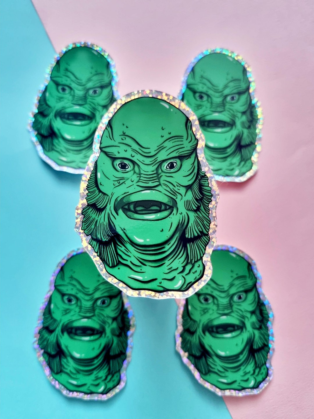 Holographic Creature From the Dark Lagoon Sticker - Classic Horror ...