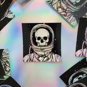 Holographic Astronaut in Space Sticker - Etsy
