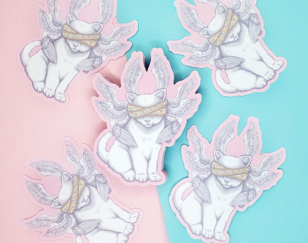 Biblically Accurate Angel Cat Sticker - Purraphim - Etsy