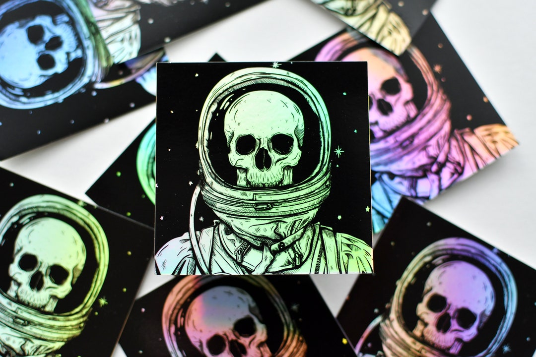 Holographic Astronaut in Space Sticker - Etsy