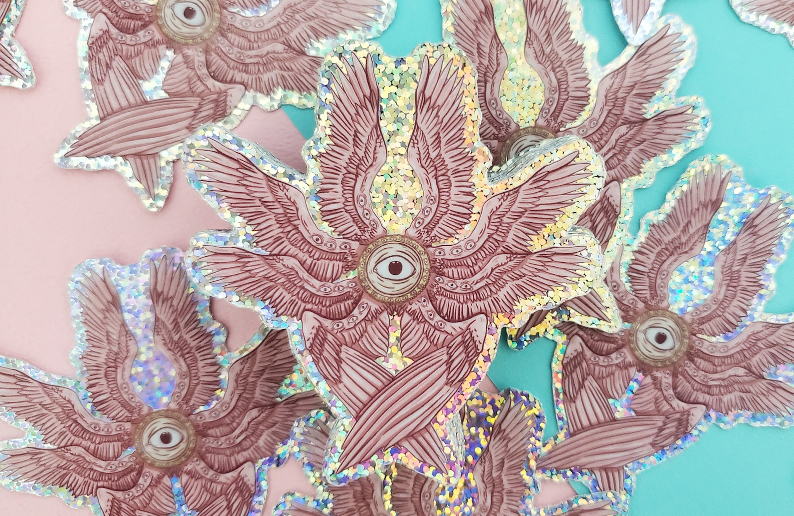 Biblically Accurate Angel Seraphim, Holographic Glitter Sticker - Etsy