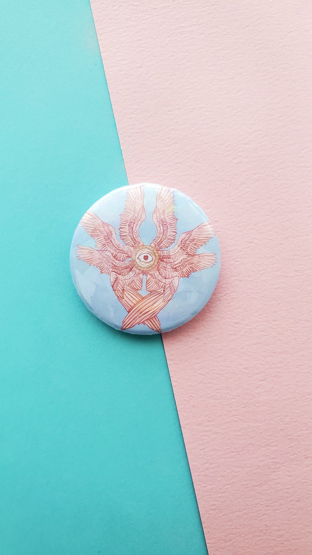 Biblically Accurate Angel Seraphim, Holographic Pinback Button - Etsy