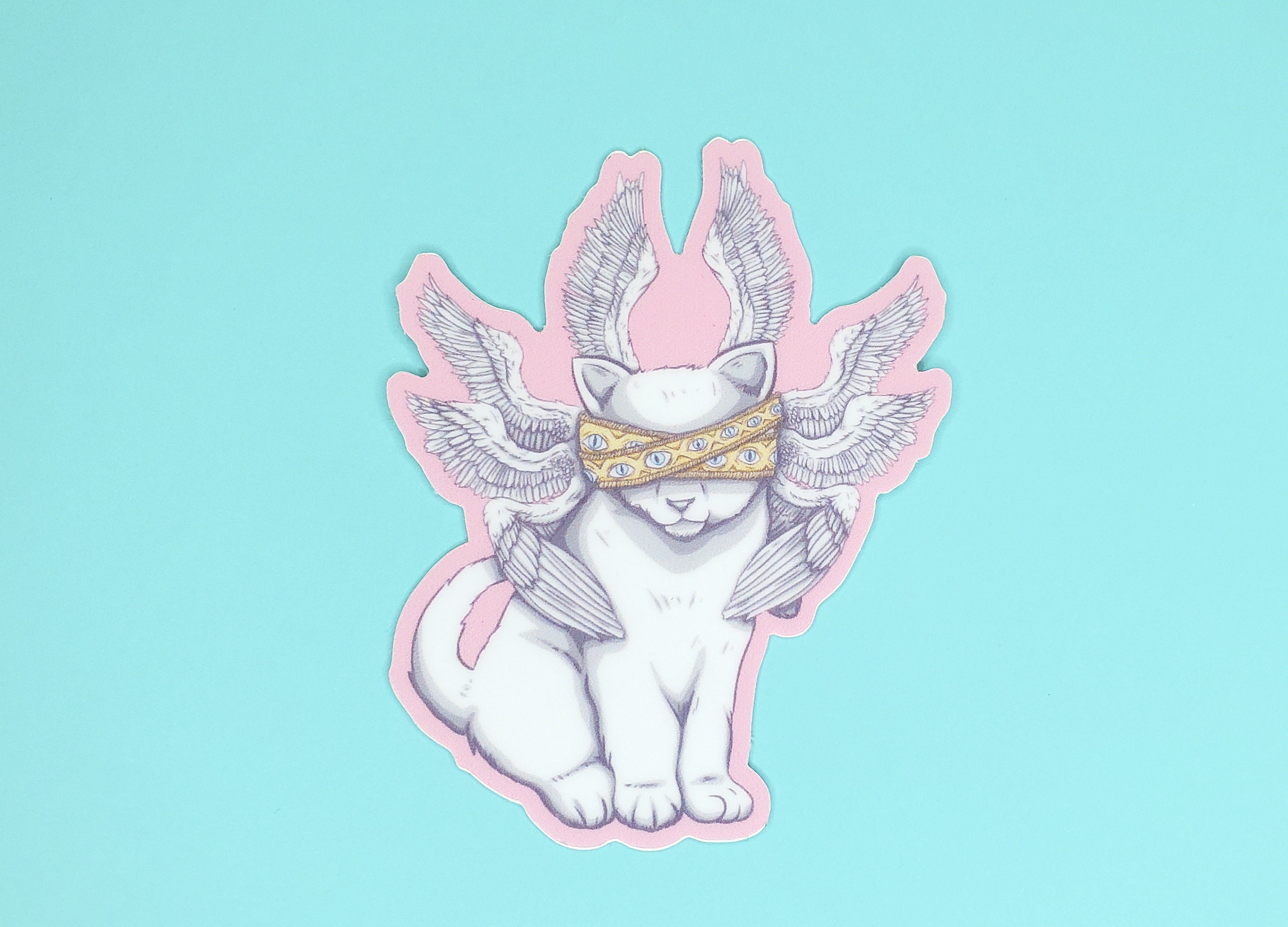 Biblically Accurate Angel Cat Sticker Purraphim - Etsy