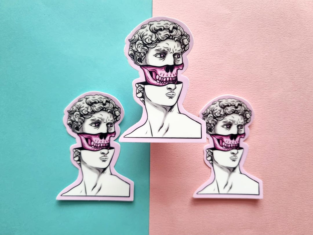 Statue of David Pink Skull Sticker - Etsy