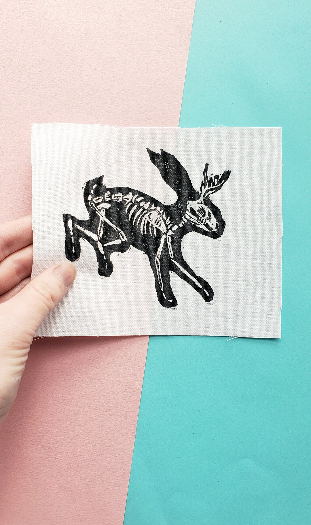 Jackalope Skeleton Sew-on Patch - Etsy