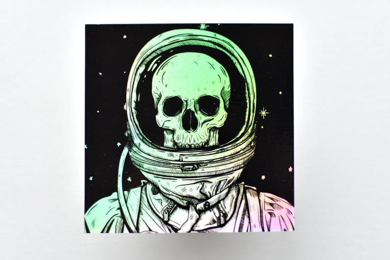 Holographic Astronaut in Space Sticker - Etsy