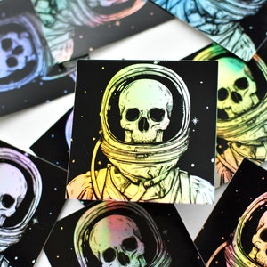 Holographic Astronaut in Space Sticker - Etsy