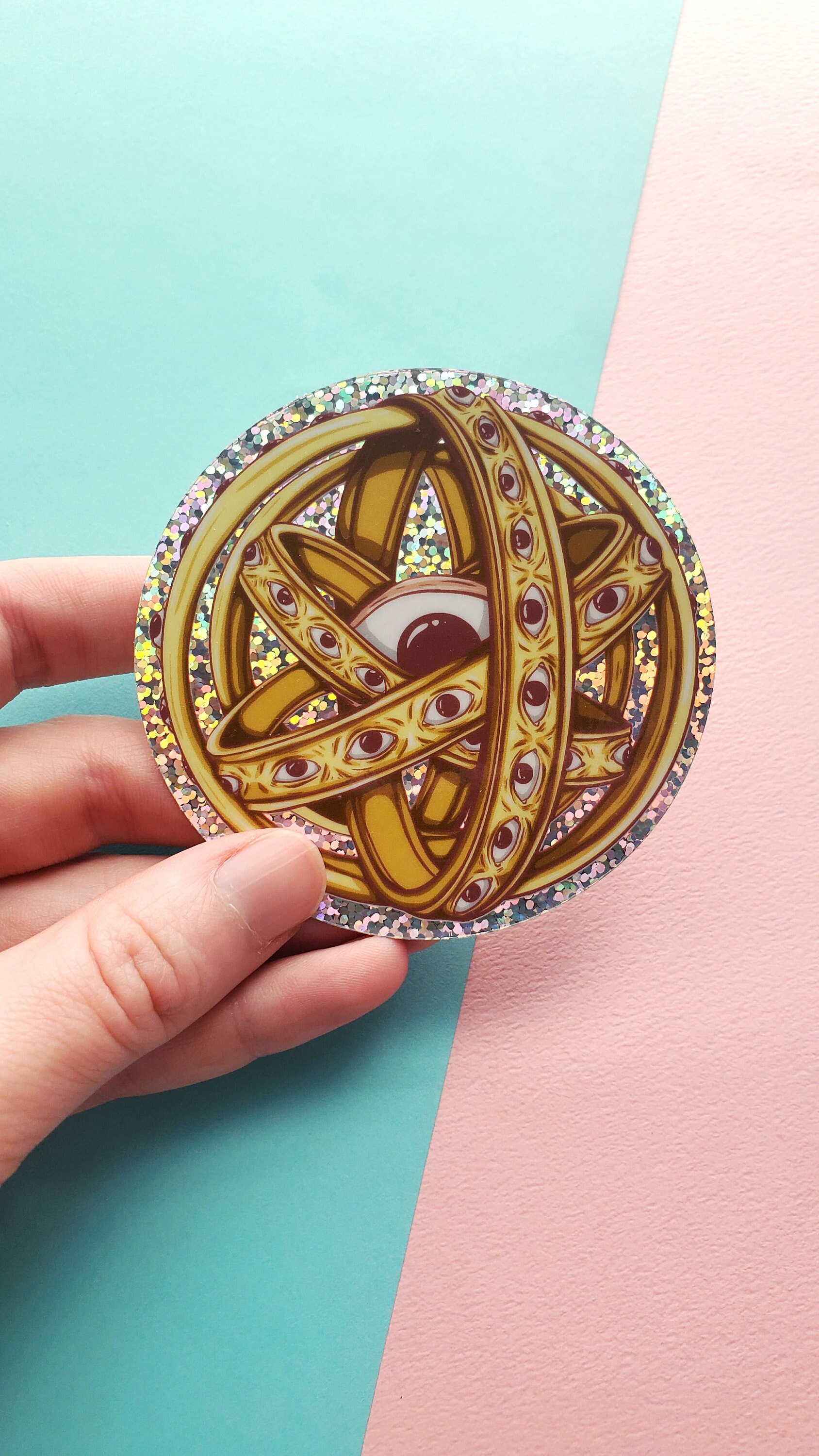 Biblically Accurate Angel Ophanim, Holographic Glitter Sticker - Etsy