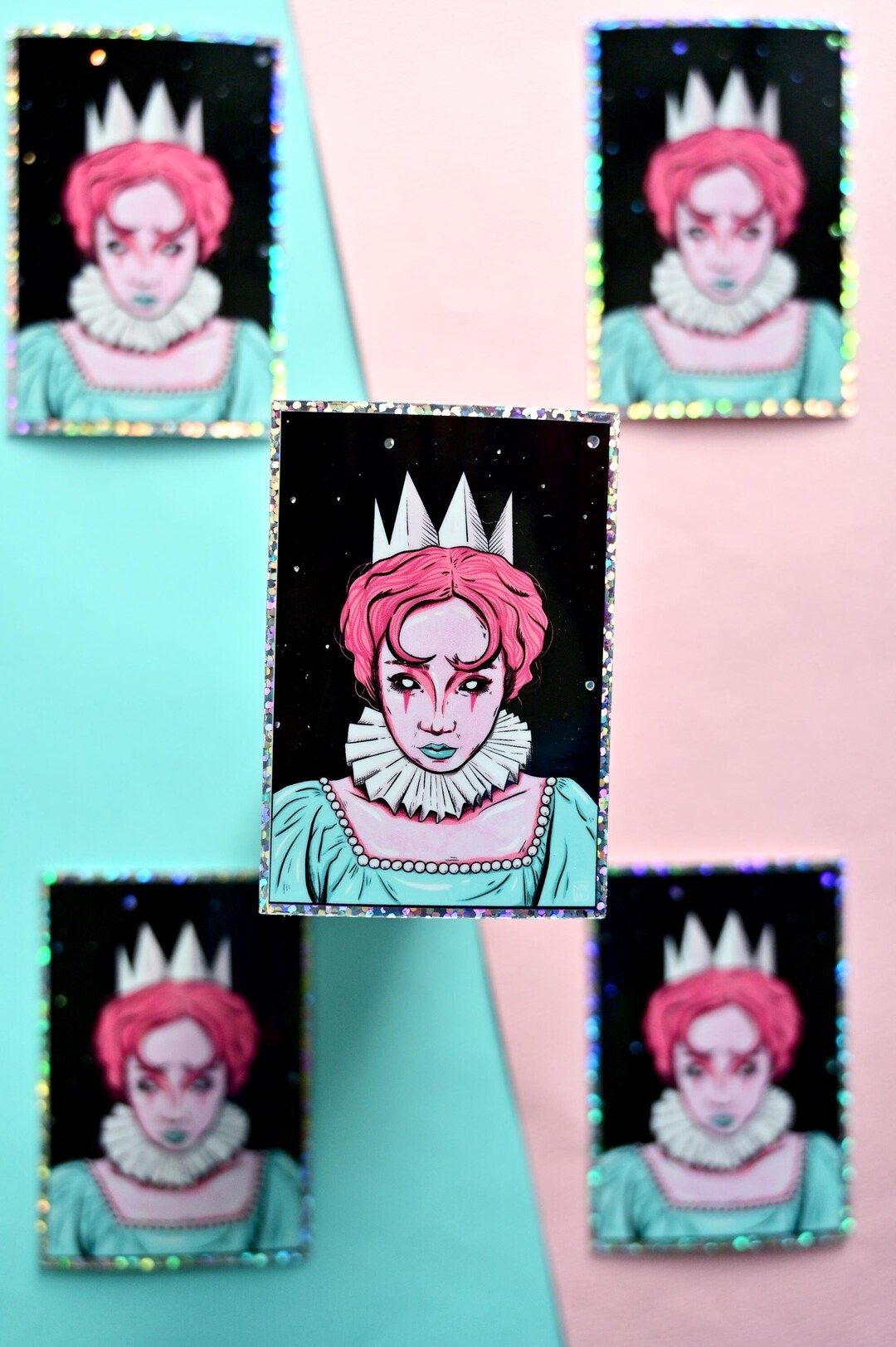 Space Princess Clown Holographic Glitter Sticker "ruler of the Void ...