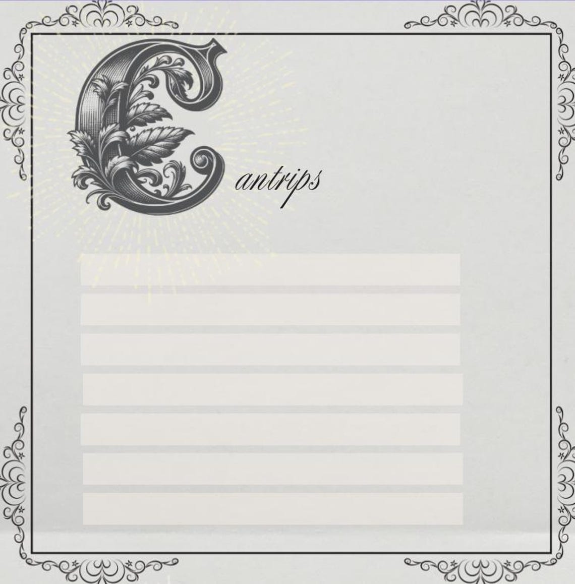 Fancy Character Sheet, Printable Dnd Character Sheet, Dark Academia Dnd ...