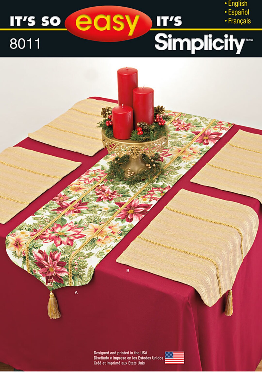 Simplicity 8011, Table Runner and Placemats Sewing Pattern, New Uncut ...
