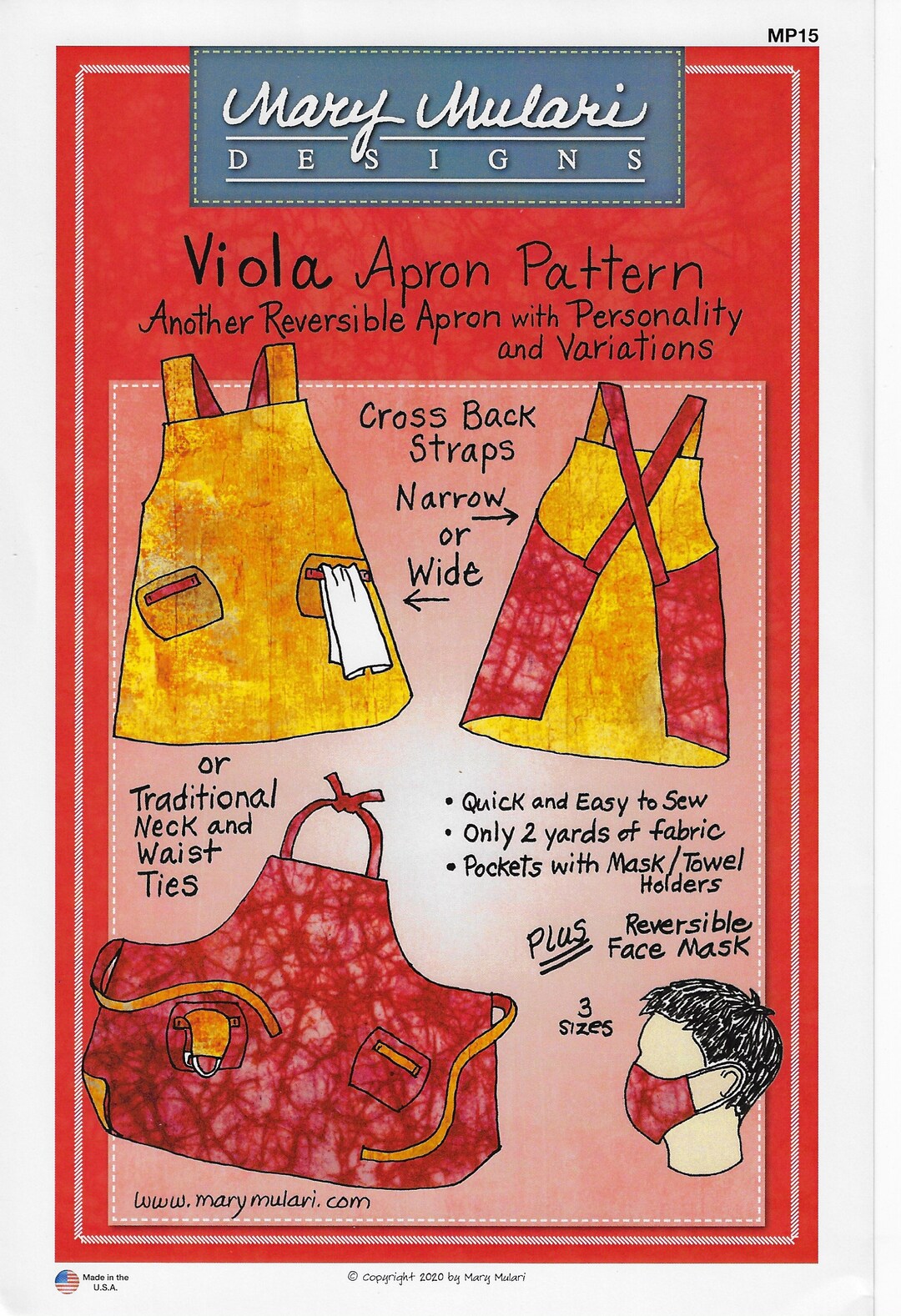 New From Mary Mulari's Apron Pattern , Viola Apron Pattern, Reversible ...