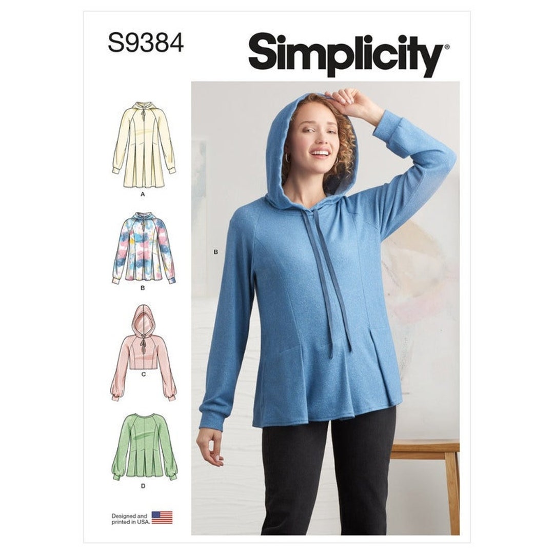 Simplicity 9384 Sewing Pattern for Sweatshirts and Hoodies - Sizes 6-14 ...