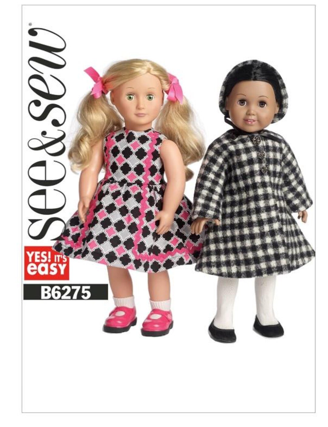 Butterick See and Sew Sewing Pattern B6275/6275 for 18' Doll Clothes ...