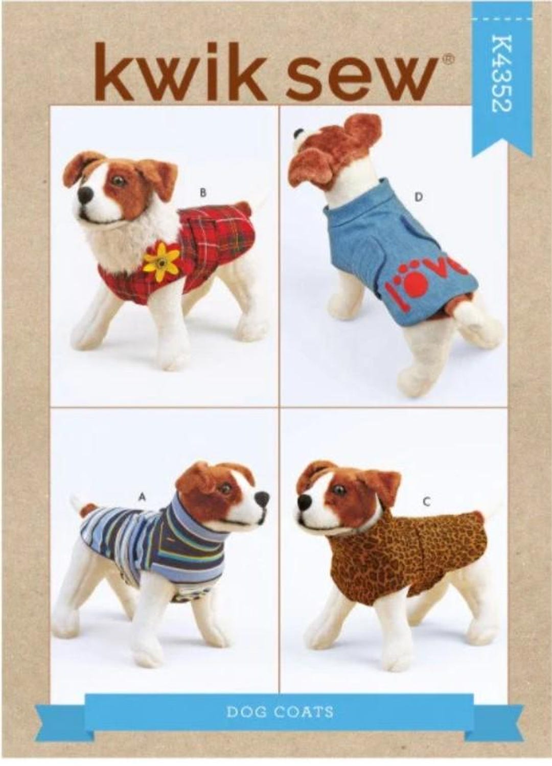 Kwik Sew 4352 Dog Coats Sewing Pattern, New Uncut Size XS-XL - Etsy