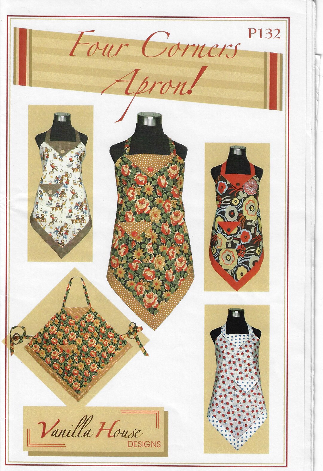 Four Corners Apron, Sewing Pattern by Vanilla House Designs, New Uncut ...