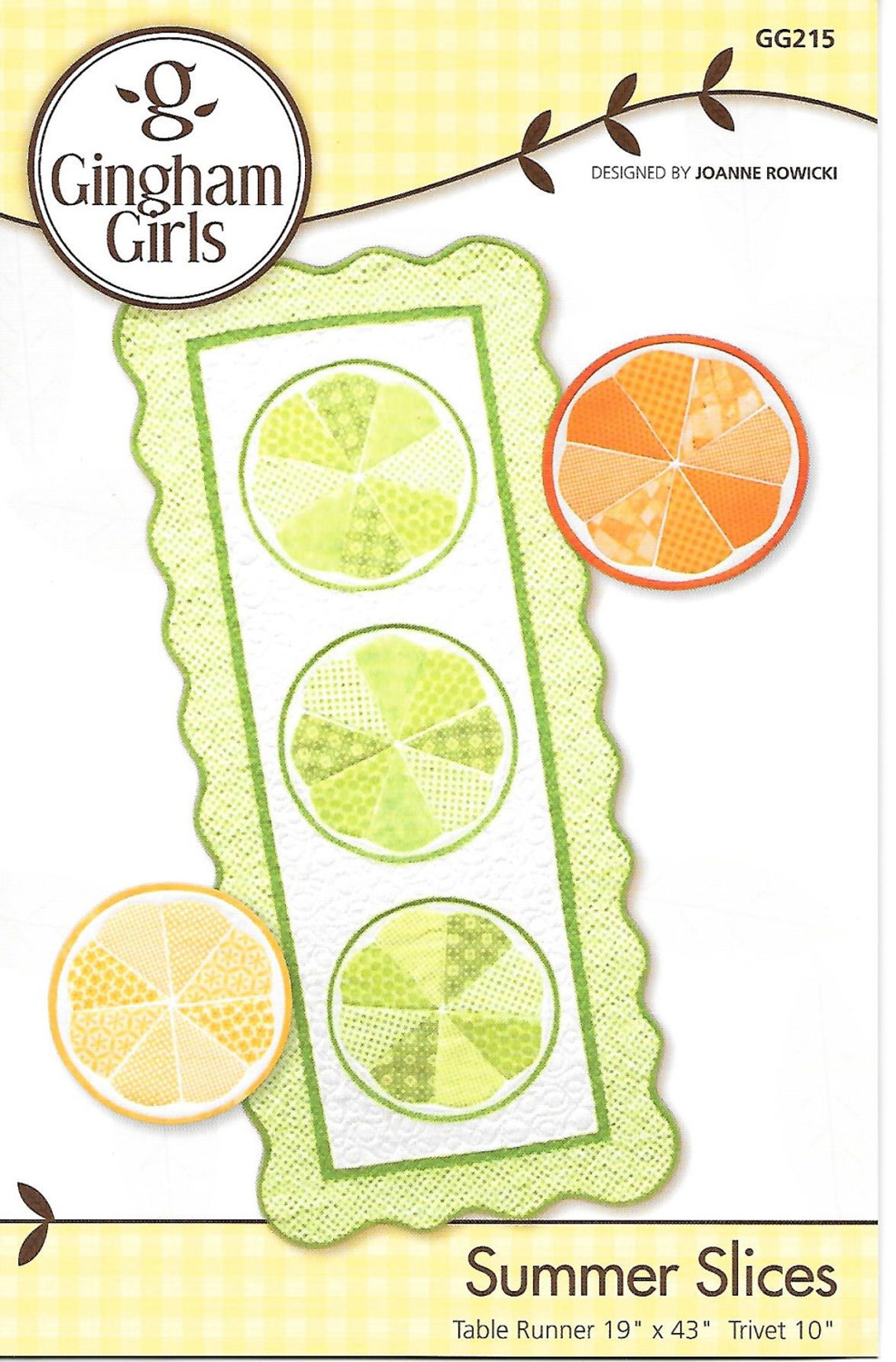 Summer Slices Table Runner Sewing Pattern, Quilted Table Runner and ...