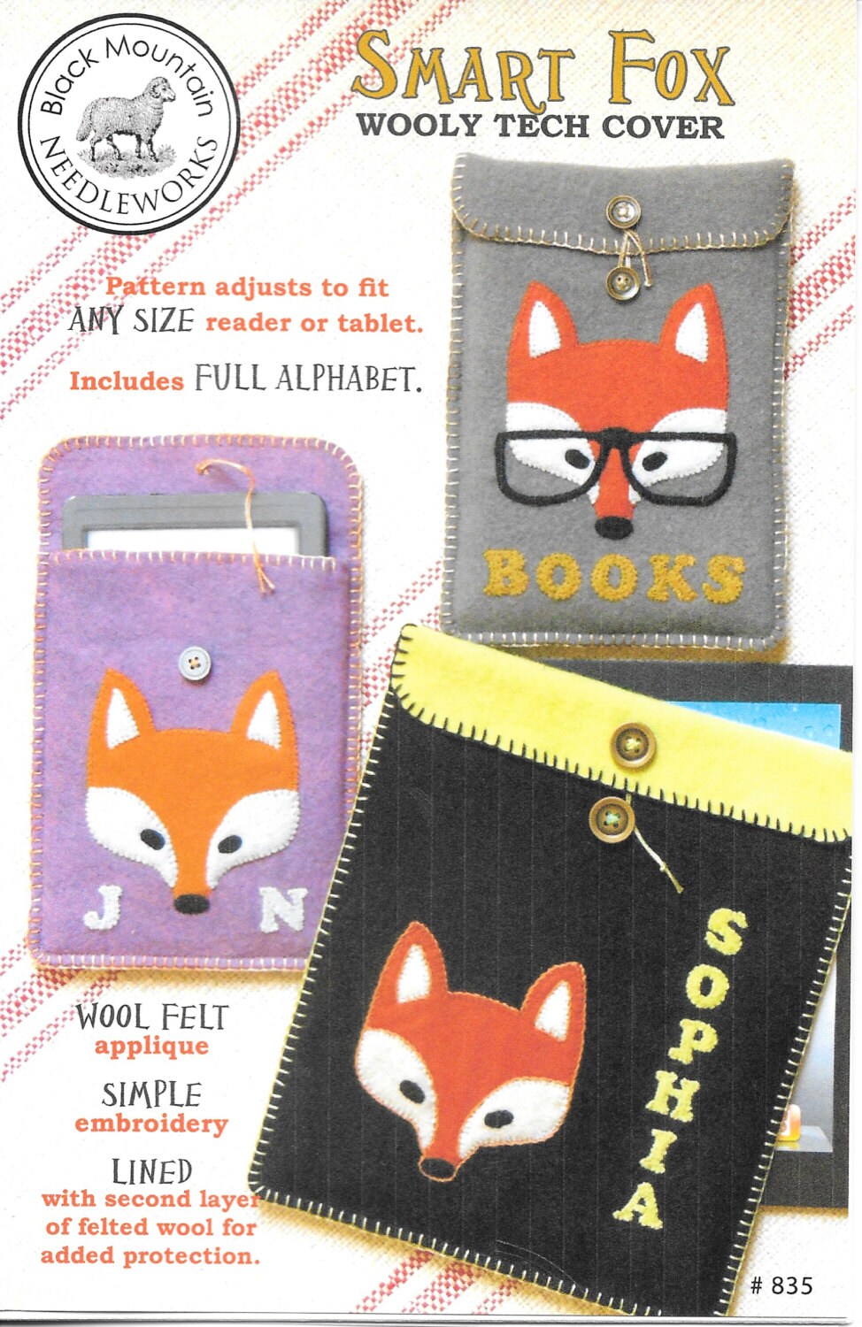 Smart Fox Wooly Tech Cover Sewing Pattern, Tech Device Cover, Wool/felt ...