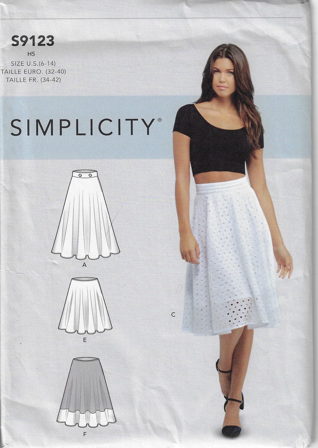 Simplicity 9123, Sewing Pattern, Misses Three Quarter Circle Skirt With ...