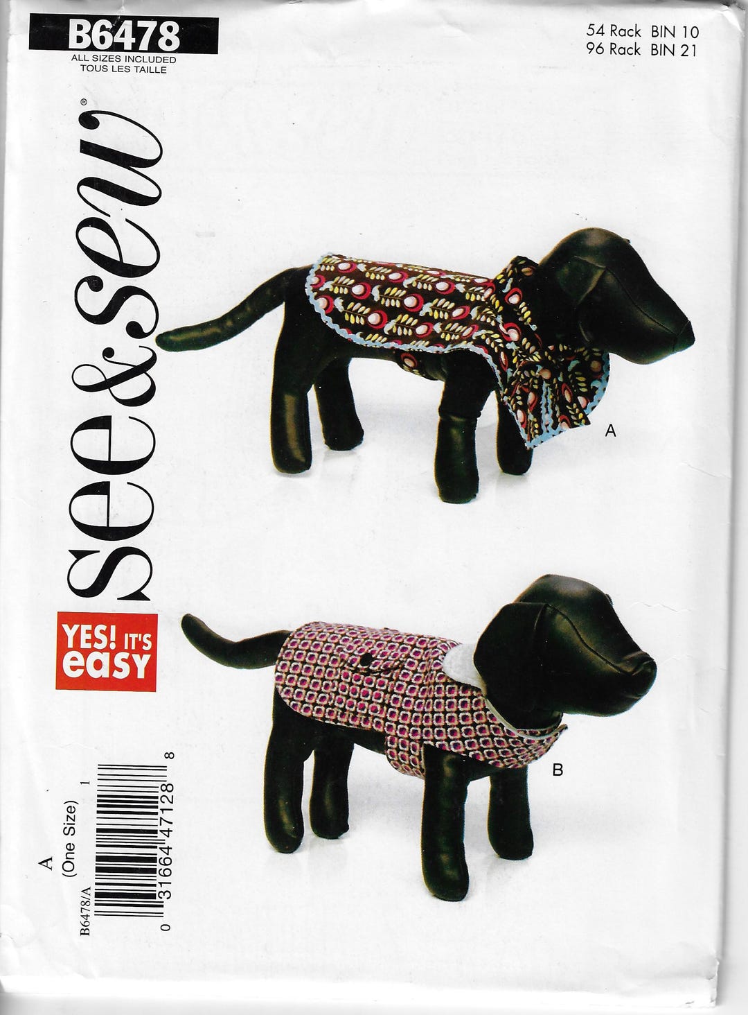 Butterick See and Sew 6478 B6478, Sewing Pattern, New Uncut Size S-XL ...