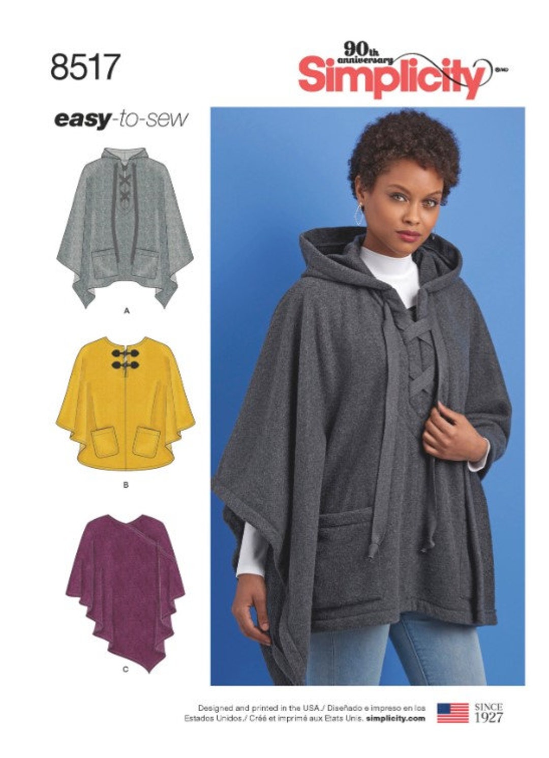 Simplicity Sewing Pattern 8517, Misses' Set of Ponchos, New Uncut ...