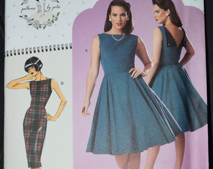 Simplicity 9286 Sewing Pattern, Misses' Fold-back Facing Dresses, Retro ...