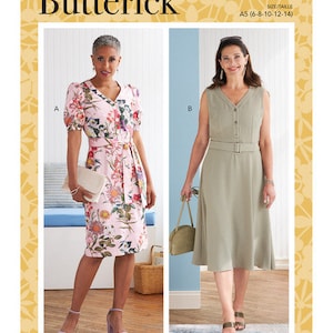 Butterick 6809 Misses' Dress, Sash & Belt With A/B, C, D, DD Bust Cup ...