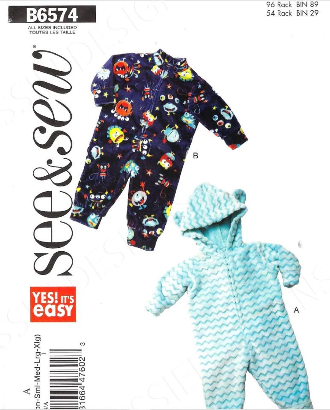 Butterick 6574, Sewing Pattern, Infants Bunting, Easy, Size NB to XL ...