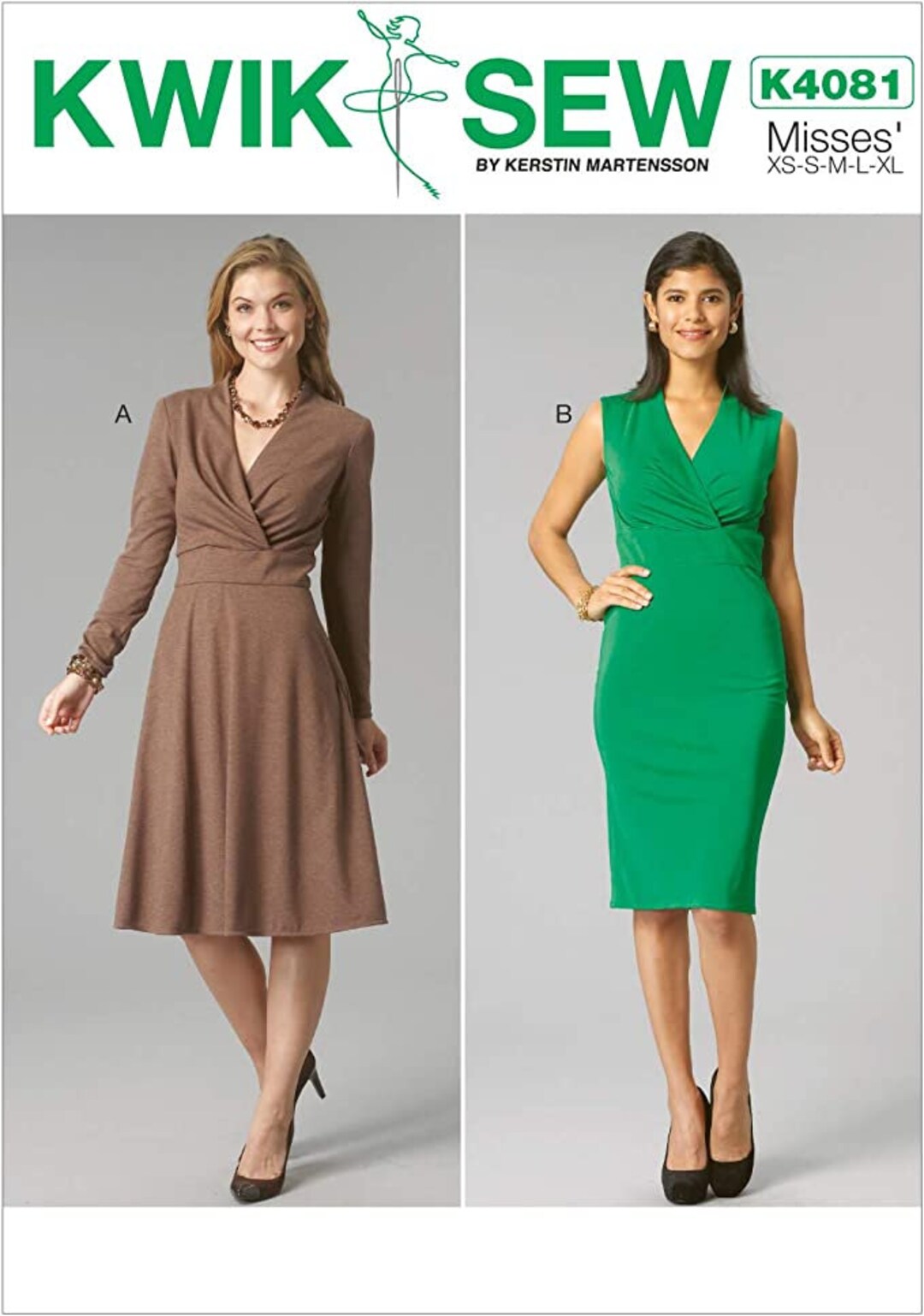 Kwik Sew 4081, Misses Dress Sewing Pattern, New Uncut Pattern, Size XS ...