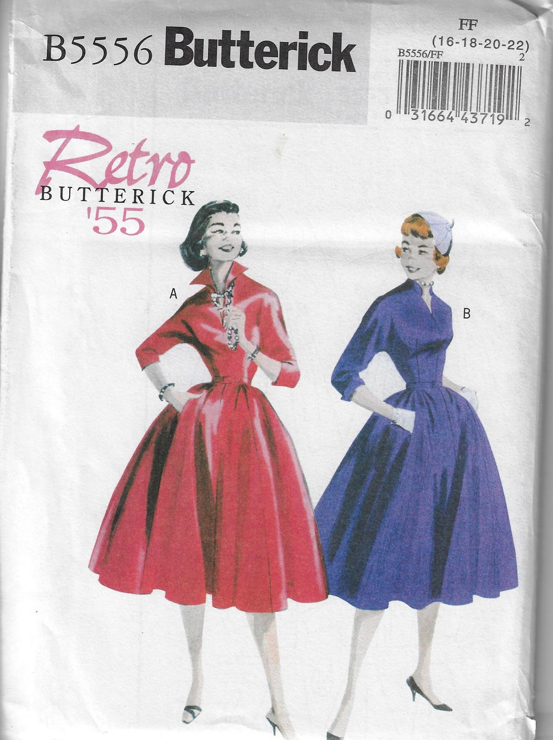 Butterick 5556, Retro 1955 Dress Pattern, DIY Retro Dress, Brought Back ...