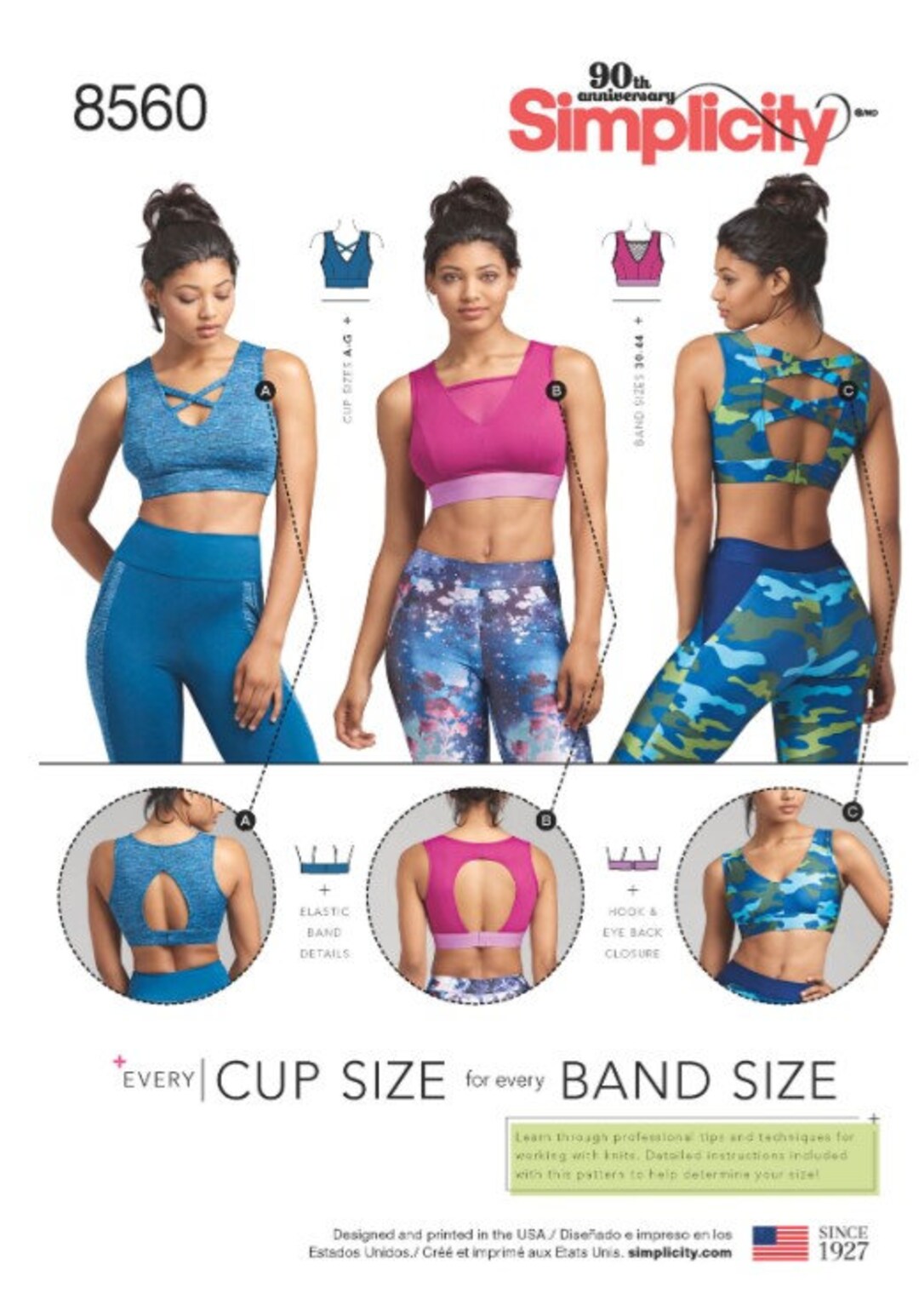 Simplicity Sewing Pattern 8560 Misses' Knit Sports Bras, Workout Top ...