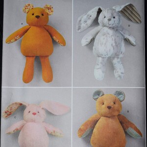 Simplicity 9306 Stuffed Animals Sewing Pattern: Bear and Bunny - Etsy