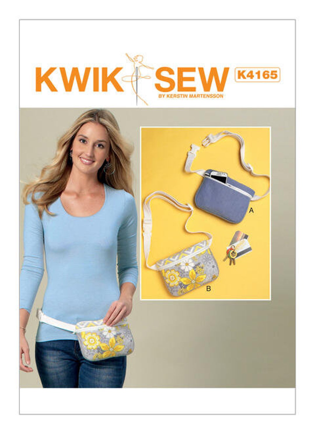 Kwik Sew 4165 Zip-closure Belly Bags, Fanny Packs, Sewing Pattern, New ...