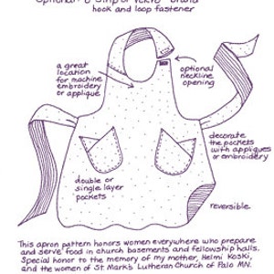 Mary Mularis' Church Ladies Apron Pattern, New Uncut Apron Pattern, - Etsy