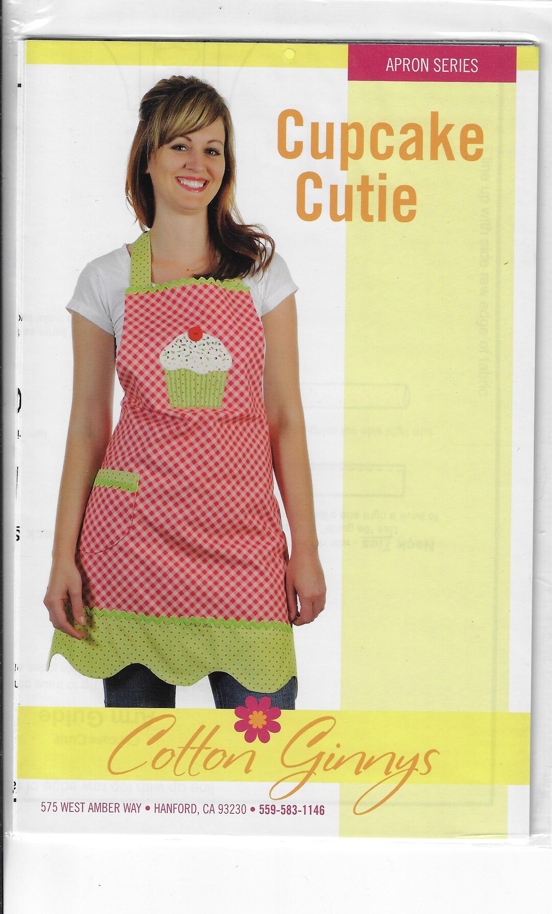 Cupcake Cutie, Apron Sewing Pattern, by Cotton Ginnys, Apron Pattern ...