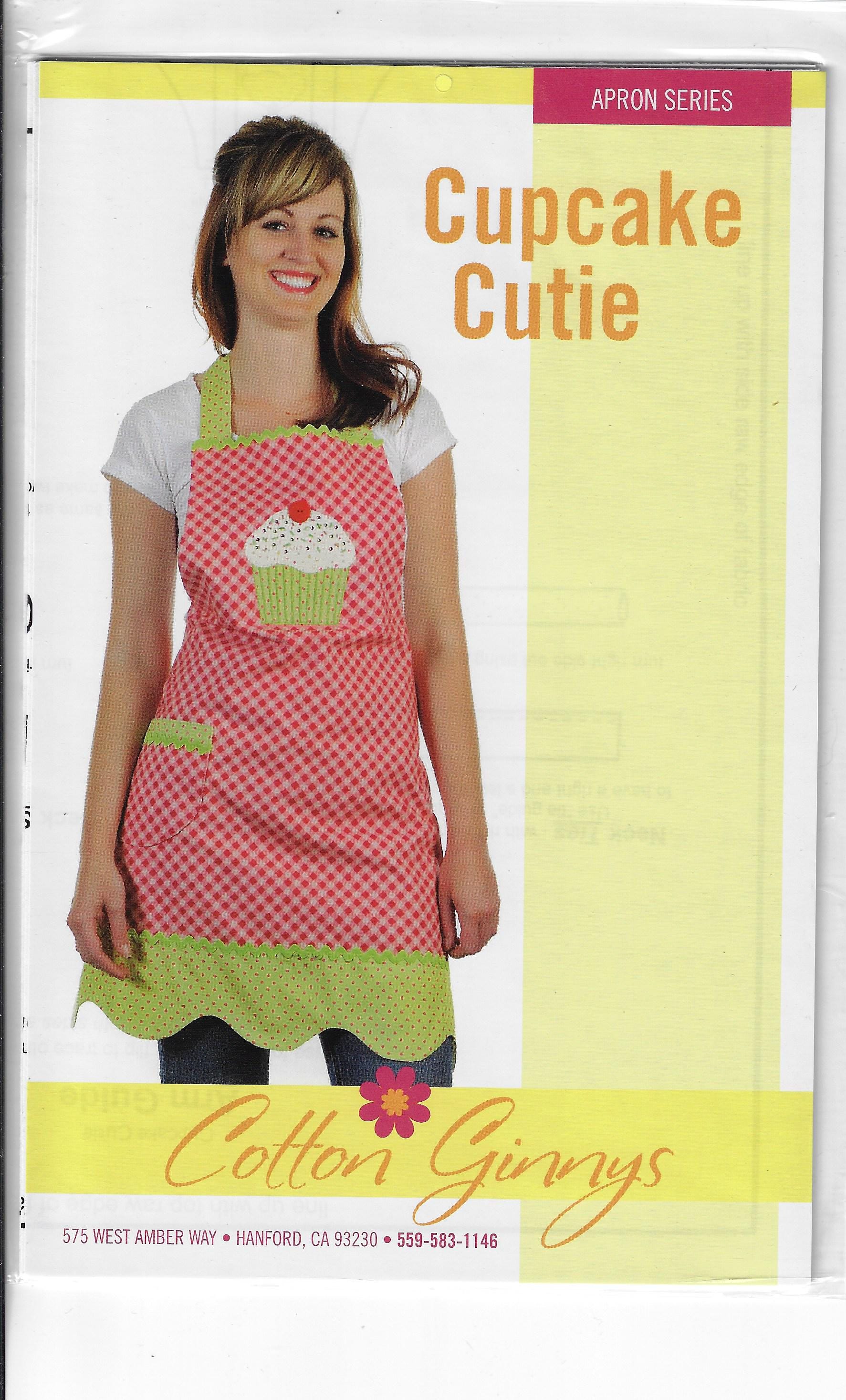 Cupcake Cutie, Apron Sewing Pattern, by Cotton Ginnys, Apron Pattern ...