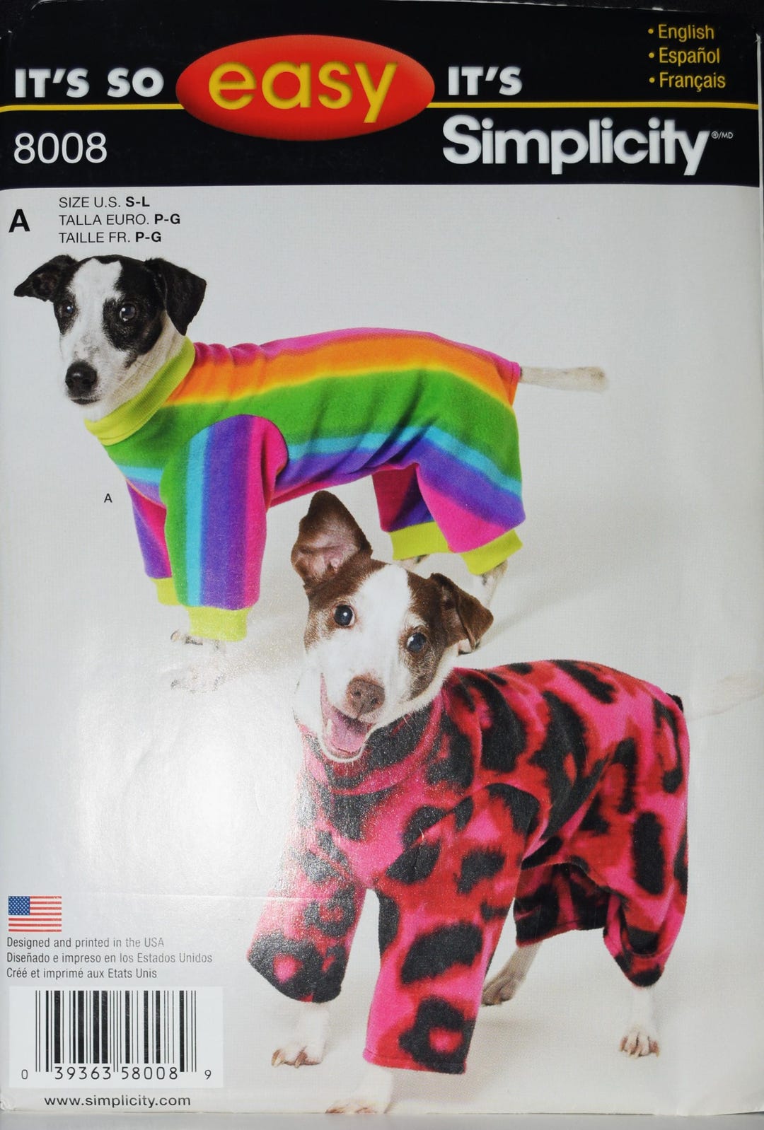 Simplicity 8008, Sewing Pattern to Make Dog Coats, It's so Easy Pattern ...