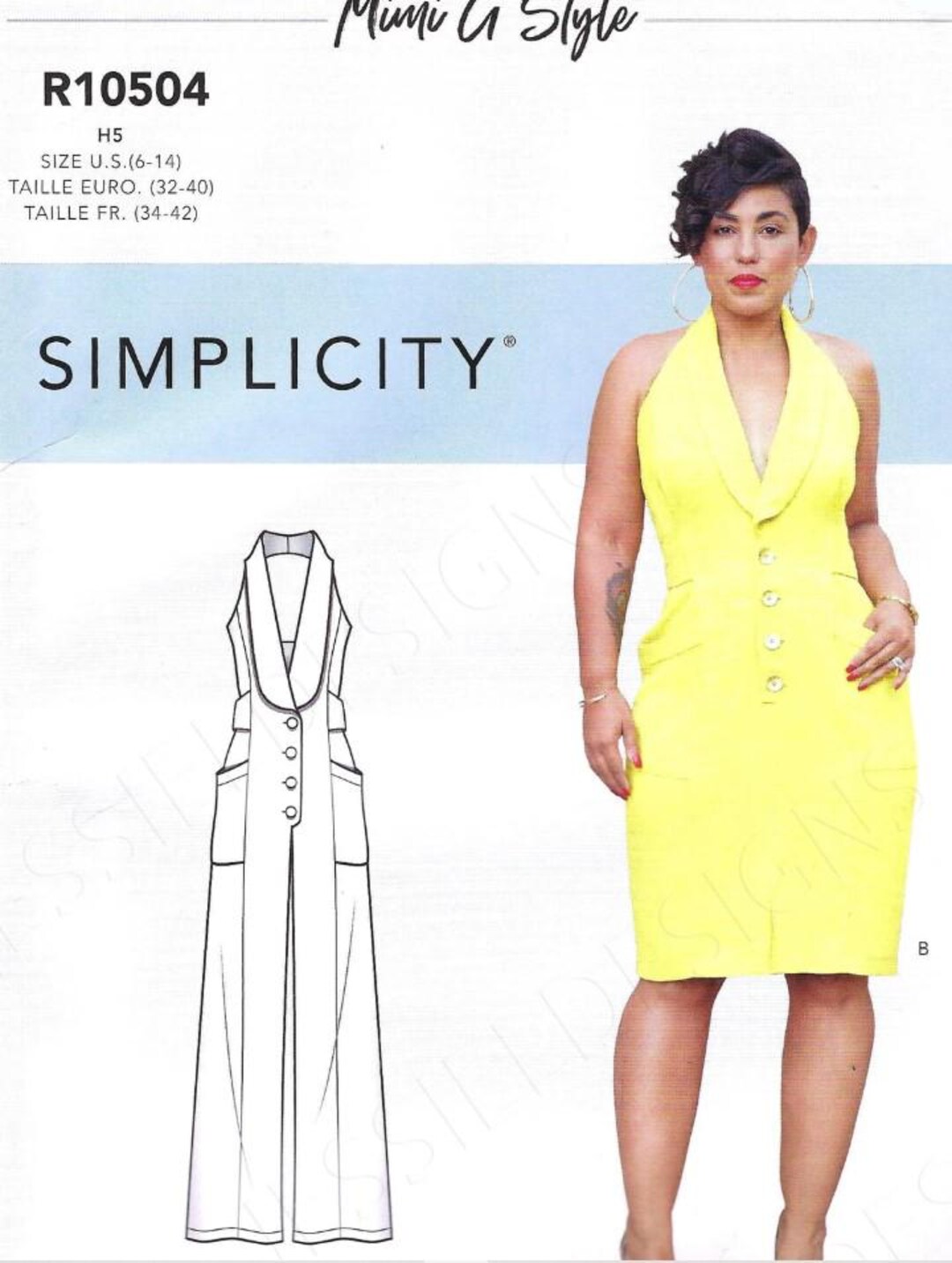 Simplicity Sewing Pattern 10504/ 9097 Misses' Dress & Jumpsuit Size 6 ...