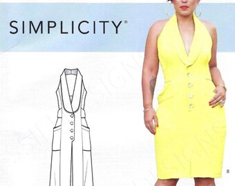 Simplicity 9135, Sewing Pattern, Misses Dresses With Knit Midriff, Full ...