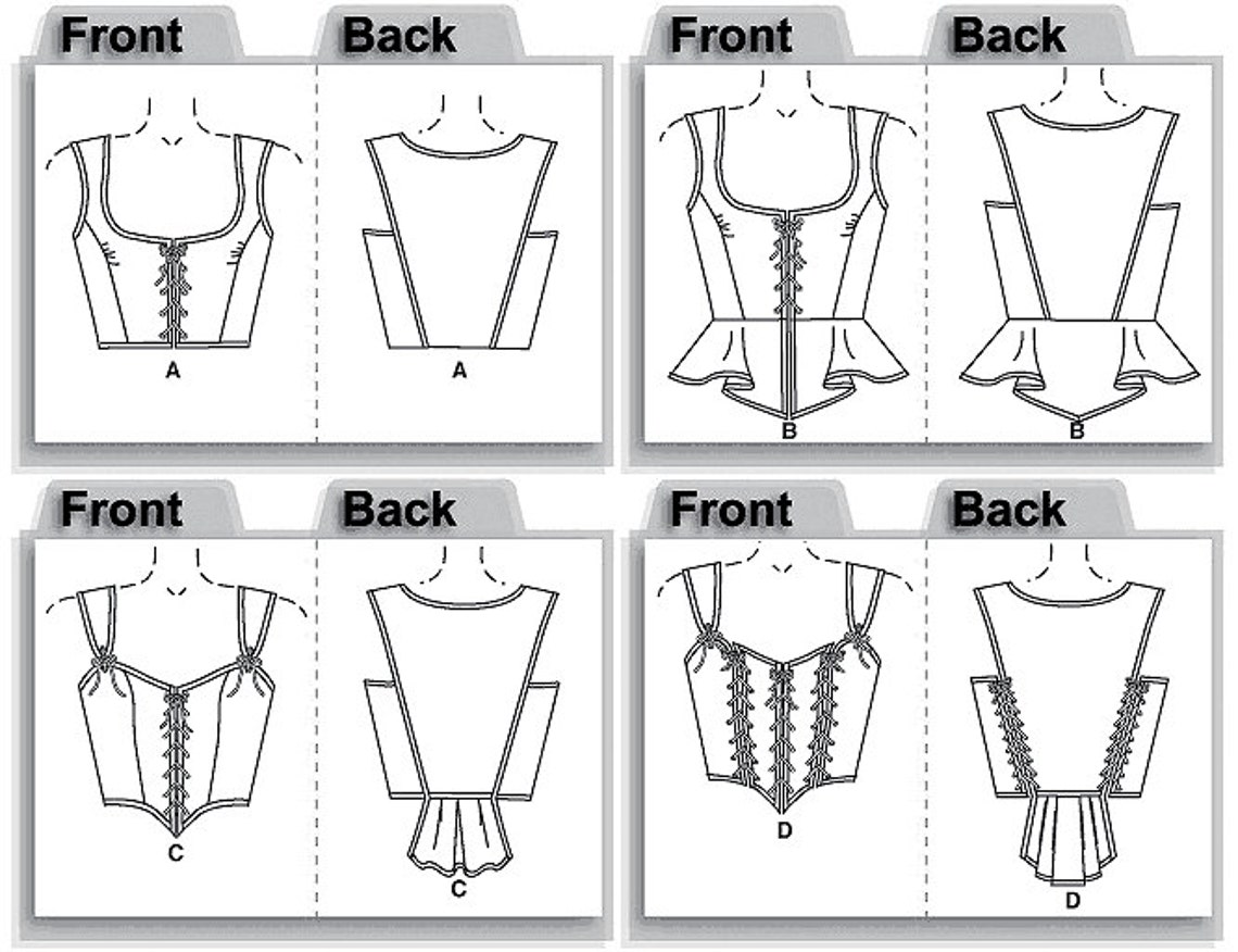 Butterick 4669 Corset Sewing Pattern Size 6-12, or 14-16-18-20, New ...