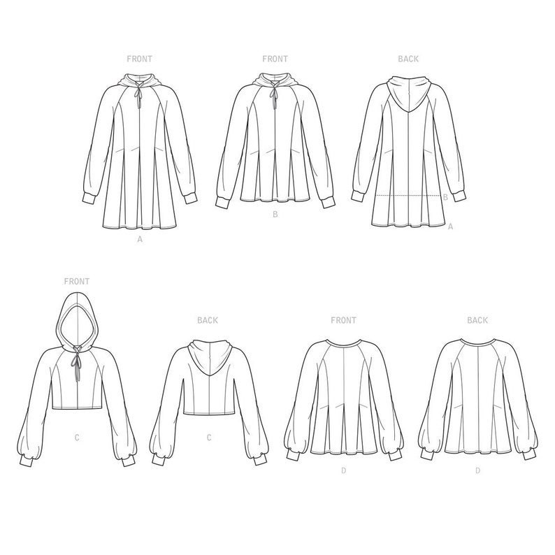 Simplicity 9384 Sewing Pattern for Sweatshirts and Hoodies - Sizes 6-14 ...