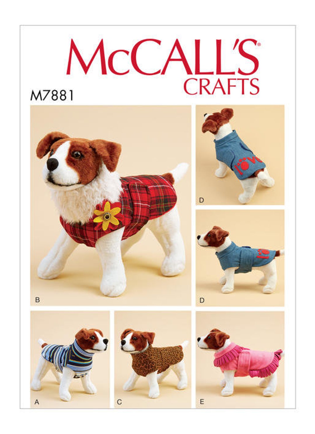 Mccalls 7881 Pet Clothes Sewing Pattern, New Uncut Size Xsm-xlrg, Pet ...