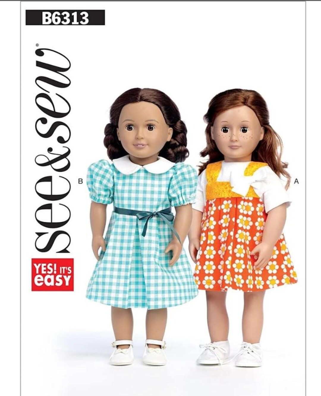 Butterick See and Sew Sewing Pattern B6313/6313 for 18' Doll Clothes ...
