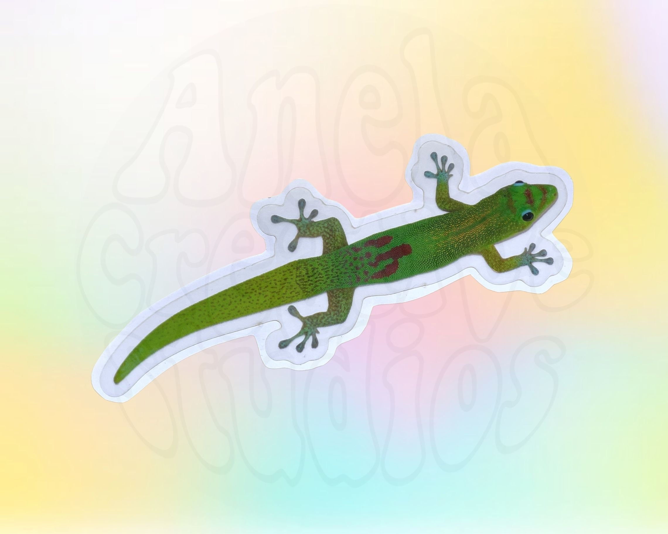 Green Gecko Sticker | Etsy