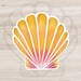 Doodle Sunrise Shell Sticker - Etsy
