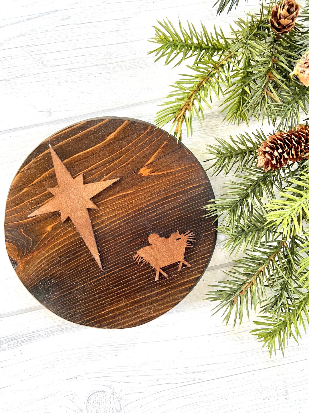 Wood Nativity circle, Christmas Decor, Handmade, Reclaimed Wood - Etsy